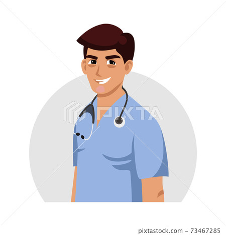 Doctor in uniform with stethoscope avatar design - Stock Illustration ...