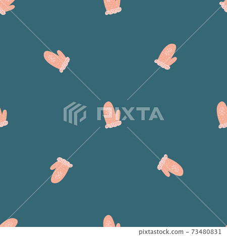 Abstract winter cozy pink mittens seamless... - Stock Illustration ...