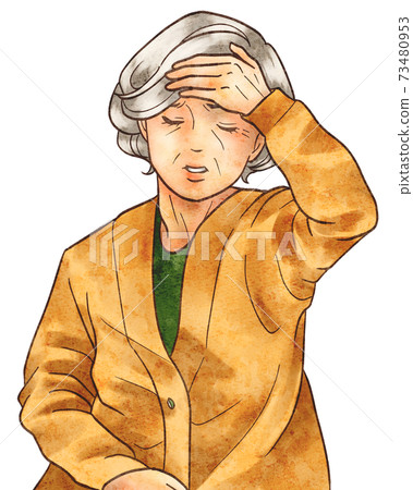 Elderly people suffering from fever - Stock Illustration [73480953] - PIXTA