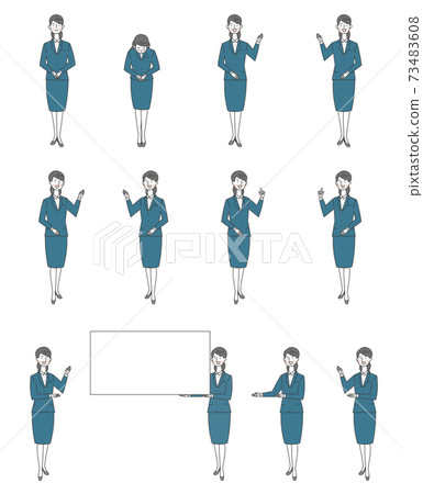 Suit women pose collection - Stock Illustration [73483608] - PIXTA