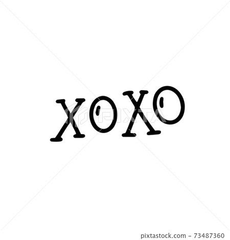 Xoxo hand-written inscription. Vector... - Stock Illustration [73487360 ...