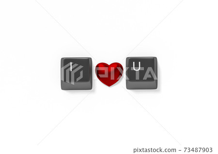 Black computer keyboard button I Love You text... - Stock Illustration ...