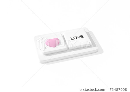 White computer keyboard button LOVE text with... - Stock Illustration ...