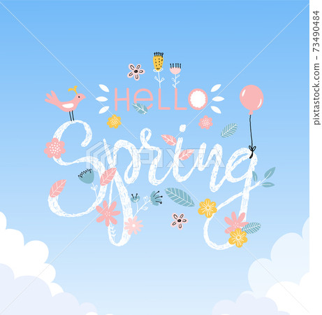 Beautiful handwritten inscription on a sky... - Stock Illustration ...