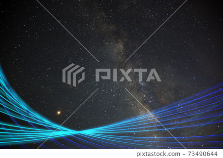 Ray starry sky blue line - Stock Illustration [73490644] - PIXTA