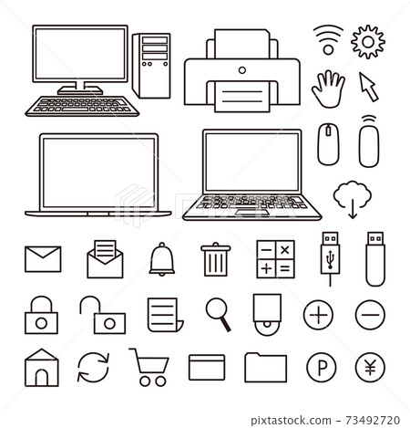 PC peripheral device icon line art - Stock Illustration [73492720] - PIXTA