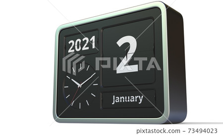 January 2 date on the retro flip clock... - Stock Illustration ...