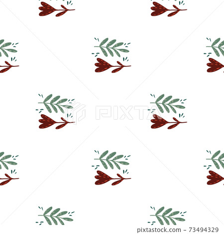Isolated seamless botanic pattern with green... - Stock Illustration [73494329] - PIXTA