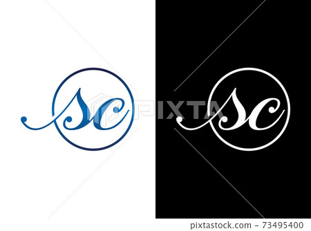 Initial Monogram Letter S C Logo Design Vector... - Stock Illustration ...