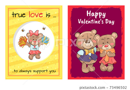 Happy Valentines Day True Love is Always Support - Stock Illustration ...