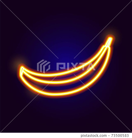 Neon Banana Icon Vector Illustration of Food... - Stock Illustration ...
