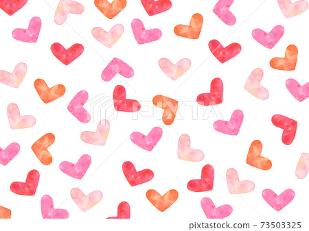 Watercolor_Small Heart Background_Full-插圖素材 [73503325] - PIXTA圖庫