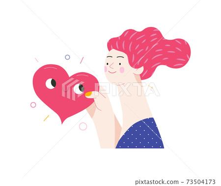 Woman giving a heart - Valentine graphics - Stock Illustration ...