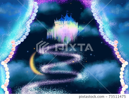 Illustration of a colorful old castle, shining... - Stock Illustration ...