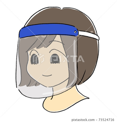 Woman doing face shield - Stock Illustration [73524716] - PIXTA