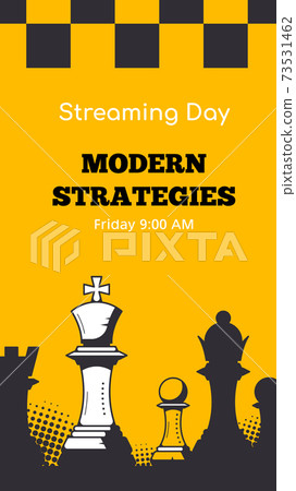 Modern Trendy Story Template for Chess Streaming - Stock Illustration ...