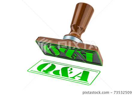 Q&A stamp. Wooden stamper, seal with text Q&A,... - Stock Illustration ...