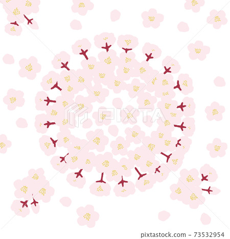 Sakura spring circle background illustration... - Stock Illustration ...