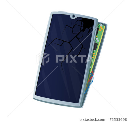 Broken Phone Isolated on White Background.... - Stock Illustration ...