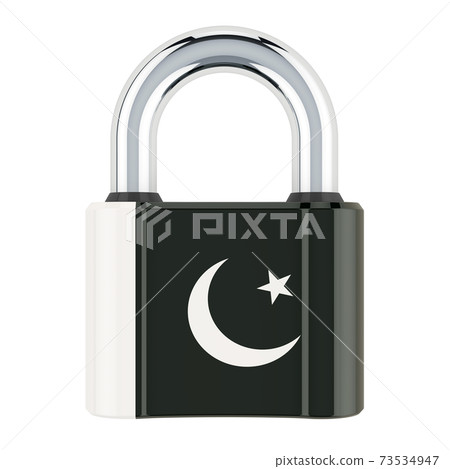 Padlock with Pakistani flag, 3D rendering-插圖素材 [73534947] - PIXTA圖庫