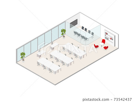 Bird's eye view of the office - Stock Illustration [73542437] - PIXTA