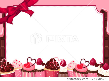 Valentine muffin frame - Stock Illustration [73550528] - PIXTA