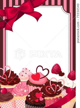 Valentine muffin frame stripe - Stock Illustration [73550540] - PIXTA