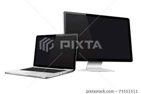 Responsive web design computer display with... - Stock Illustration ...