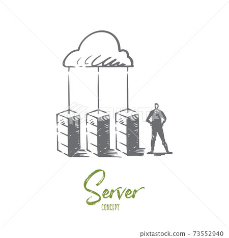 Server, cloud, system, database, storage... - Stock Illustration ...
