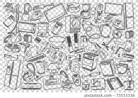 Home appliances doodle set - Stock Illustration [73553336] - PIXTA