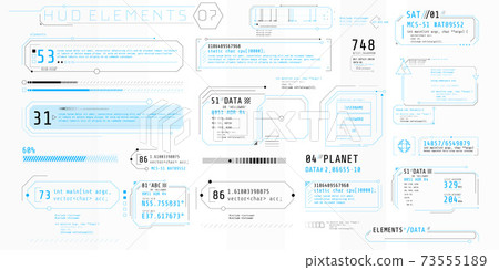 A set of HUD text elements for a futuristic... - Stock Illustration ...