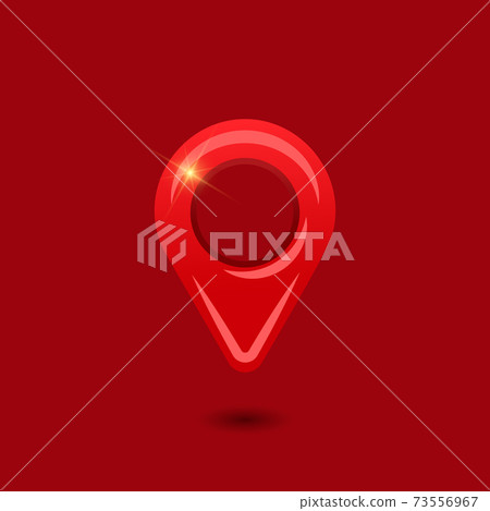 Red location pin icon, map pointer symbol, map... - Stock Illustration ...
