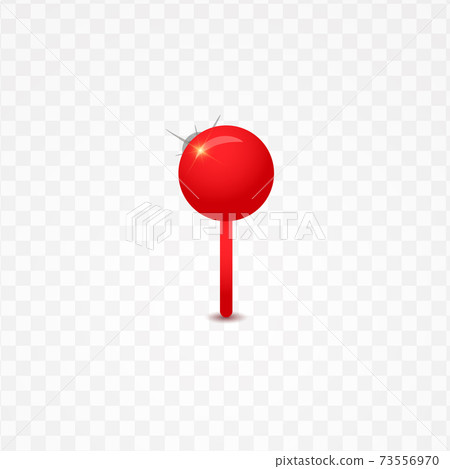 Red push pin isolated on transparent... - Stock Illustration [73556970 ...