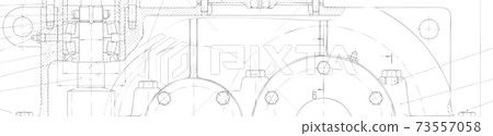 Technical drawing of the reducer on white paper... - Stock Illustration ...