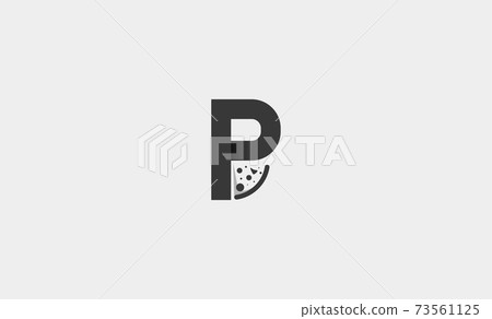 Letter P Pizza Logo Design Vector Illustration - Stock Illustration ...