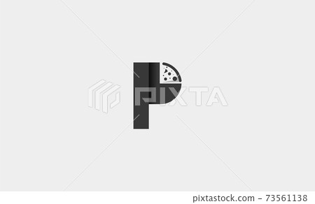 Letter P Pizza Logo Design Vector Illustration - Stock Illustration ...