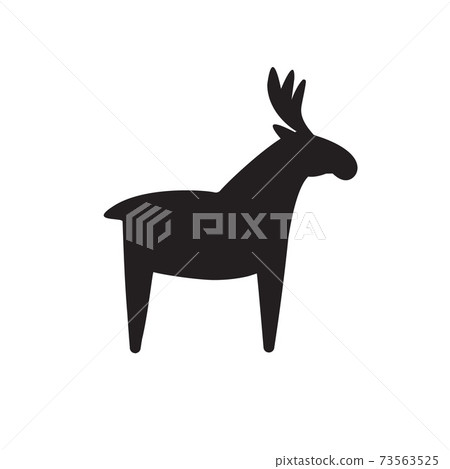 Vector Scandinavian Dala deer moose silhouette-插圖素材 [73563525] - PIXTA圖庫