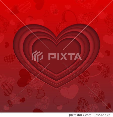 Red cut paper heart wallpaper - Stock Illustration [73563576] - PIXTA