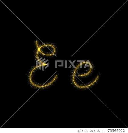 Gold glitter letter E, star sparkle trail font - Stock Illustration ...