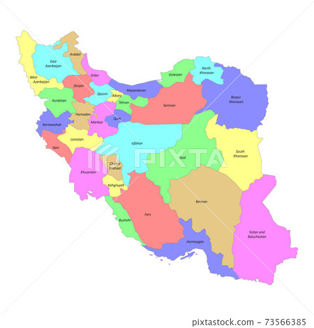 High quality labeled map of with Iran borders... - Stock Illustration ...