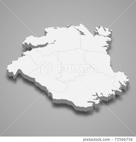 3d isometric map of Sodermanland is a county of... - Stock Illustration ...