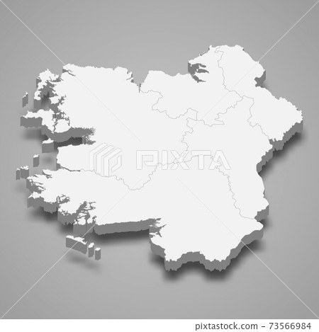 3d isometric map of Connacht is a province of... - Stock Illustration ...