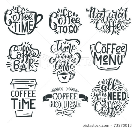 Coffee lettering. Cafe or restaurant coffee... - Stock Illustration ...