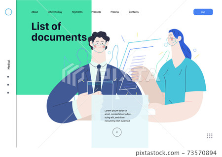 Medical insurance illustration - list of documents - Stock Illustration ...