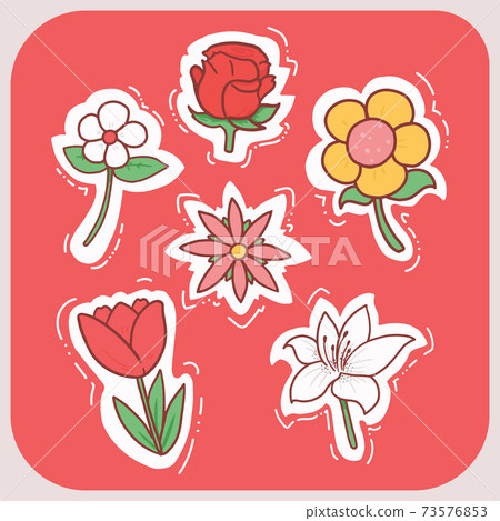 Sweety flower vector illustration set. - Stock Illustration [73576853 ...