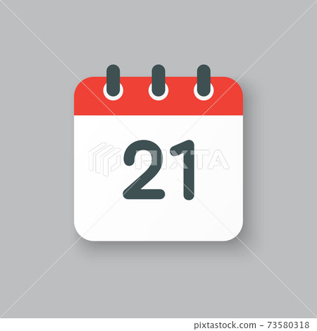 Vector icon calendar day number 21, 21th day month - Stock Illustration ...