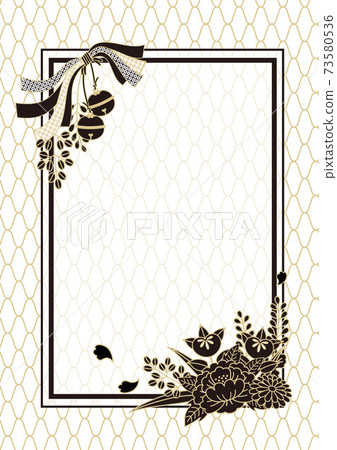 Japanese-style frame background Gold and black... - Stock Illustration ...