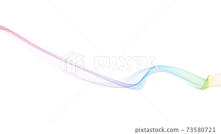 7 color wave background line white background - Stock Illustration ...