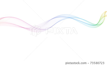 7 color wave background line white background - Stock Illustration ...