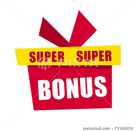 Banner super bonus Red gift box super bonus. - Stock Illustration ...